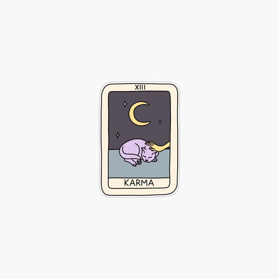 DOPASTICKER Karma Is A Cat Tarot Card Sticker, Phone Sticker Car ...
