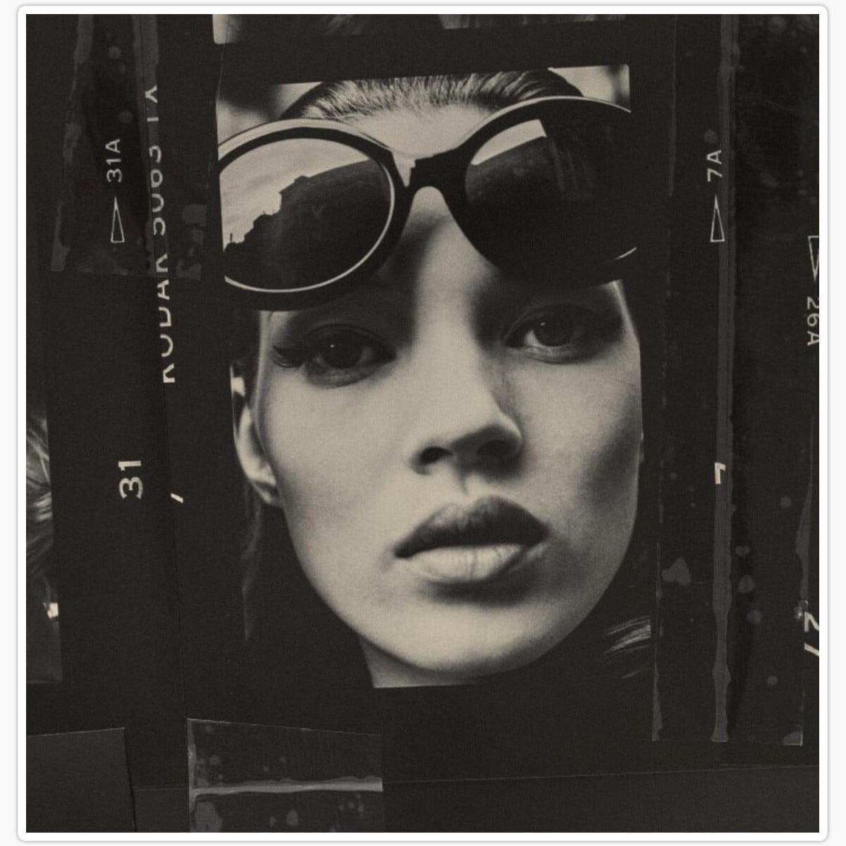 DOPASTICKER Kate Moss Black And White Fashion Photography 90S Sticker ...