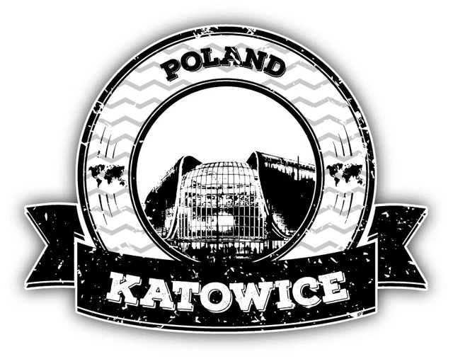 DOPASTICKER Katowice Poland Grunge Rubber Travel Car Sticker Phone ...