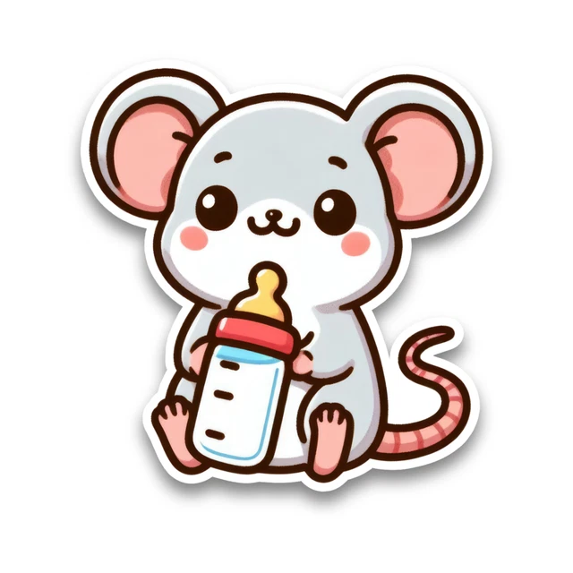 DOPASTICKER Kawaii Baby Animal Cute Mouse Sticker Car Window Scrapbook ...