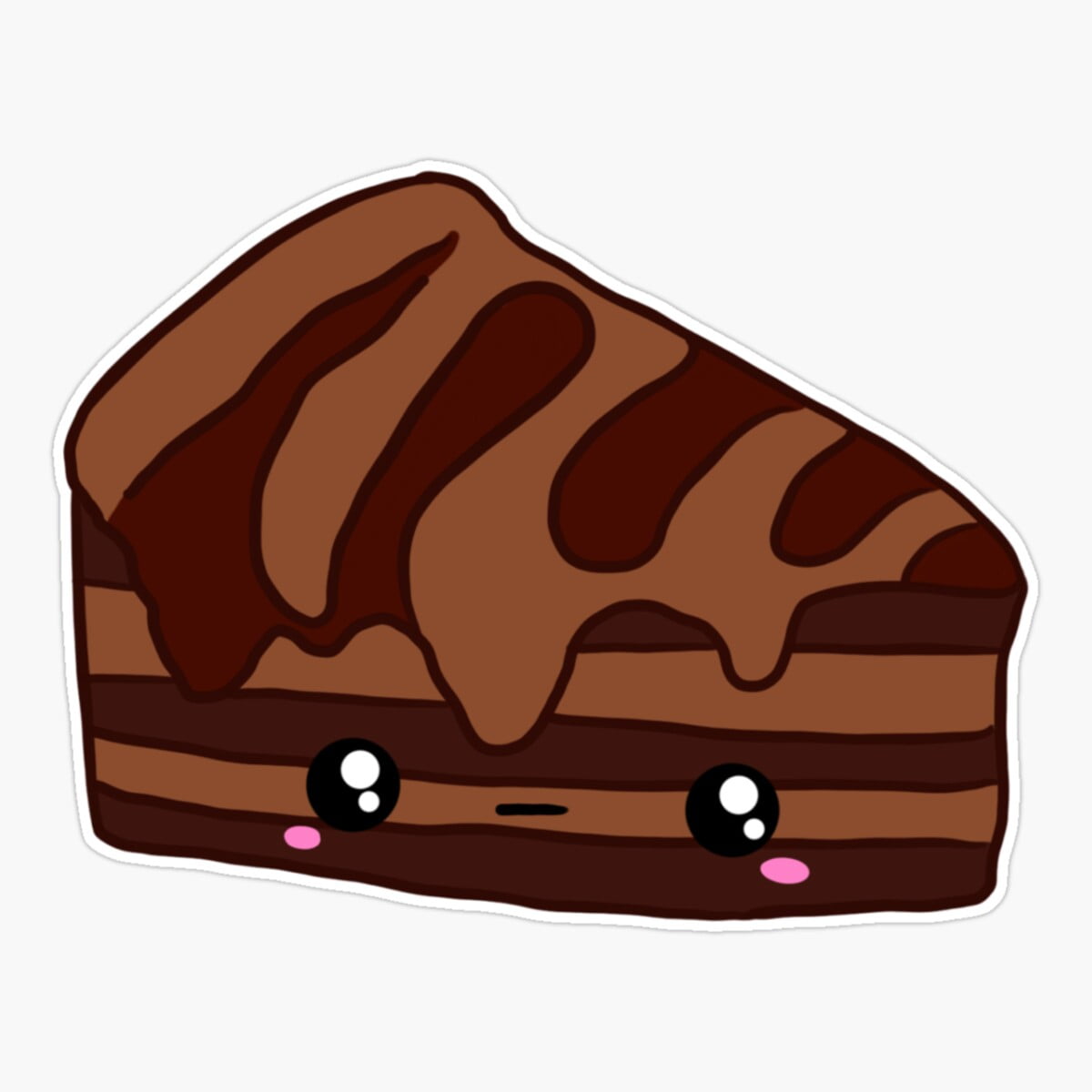 DOPASTICKER Kawaii Chocolate Cake Illustration Sticker, Phone Sticker ...