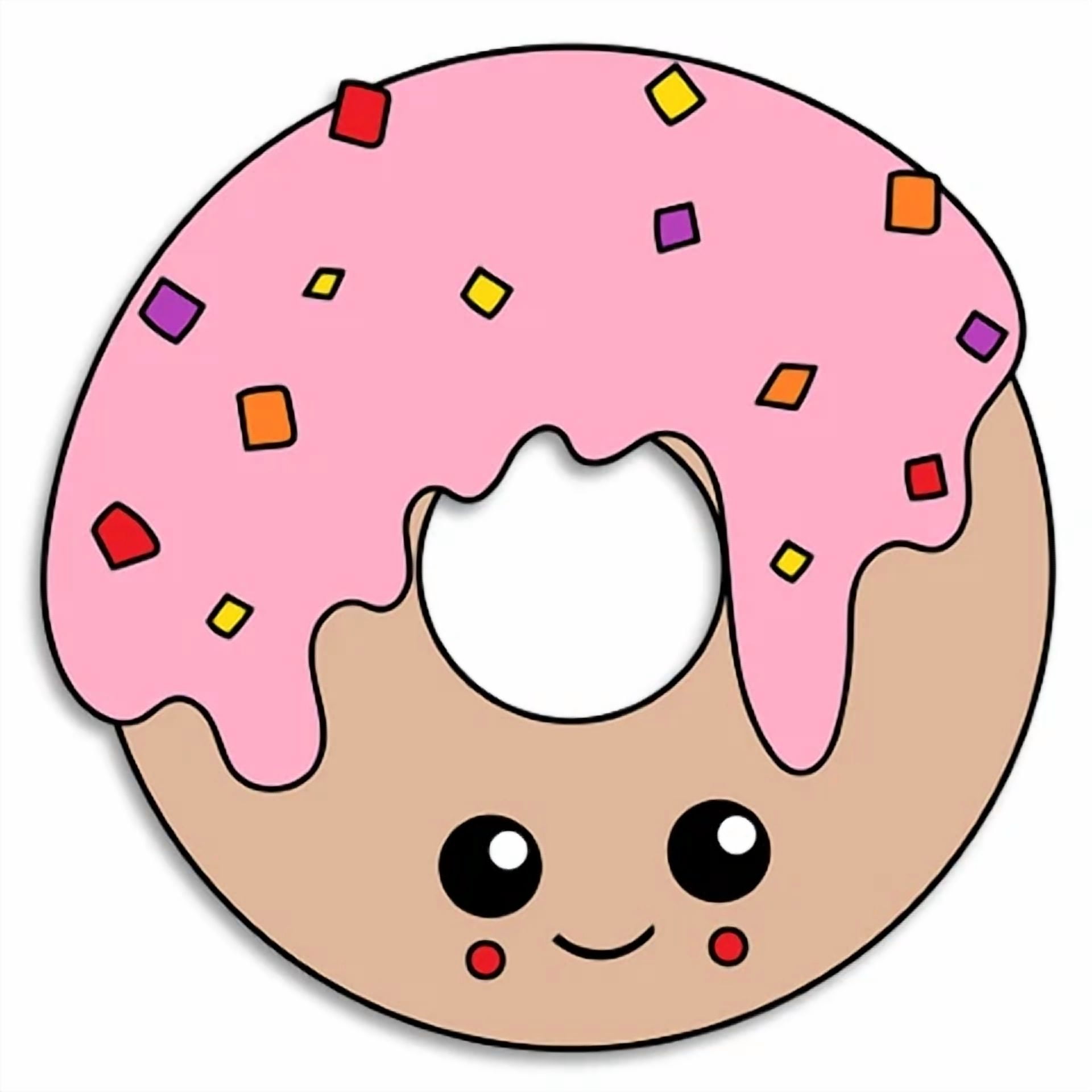 DOPASTICKER Kawaii Pink Sprinkle Donut, Doughnut Phone Decal Water ...