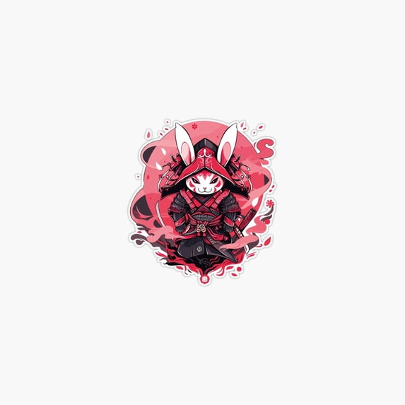 DOPASTICKER Kawaii Samurai Rabbit Sticker Phone Sticker, Latop Sticker ...