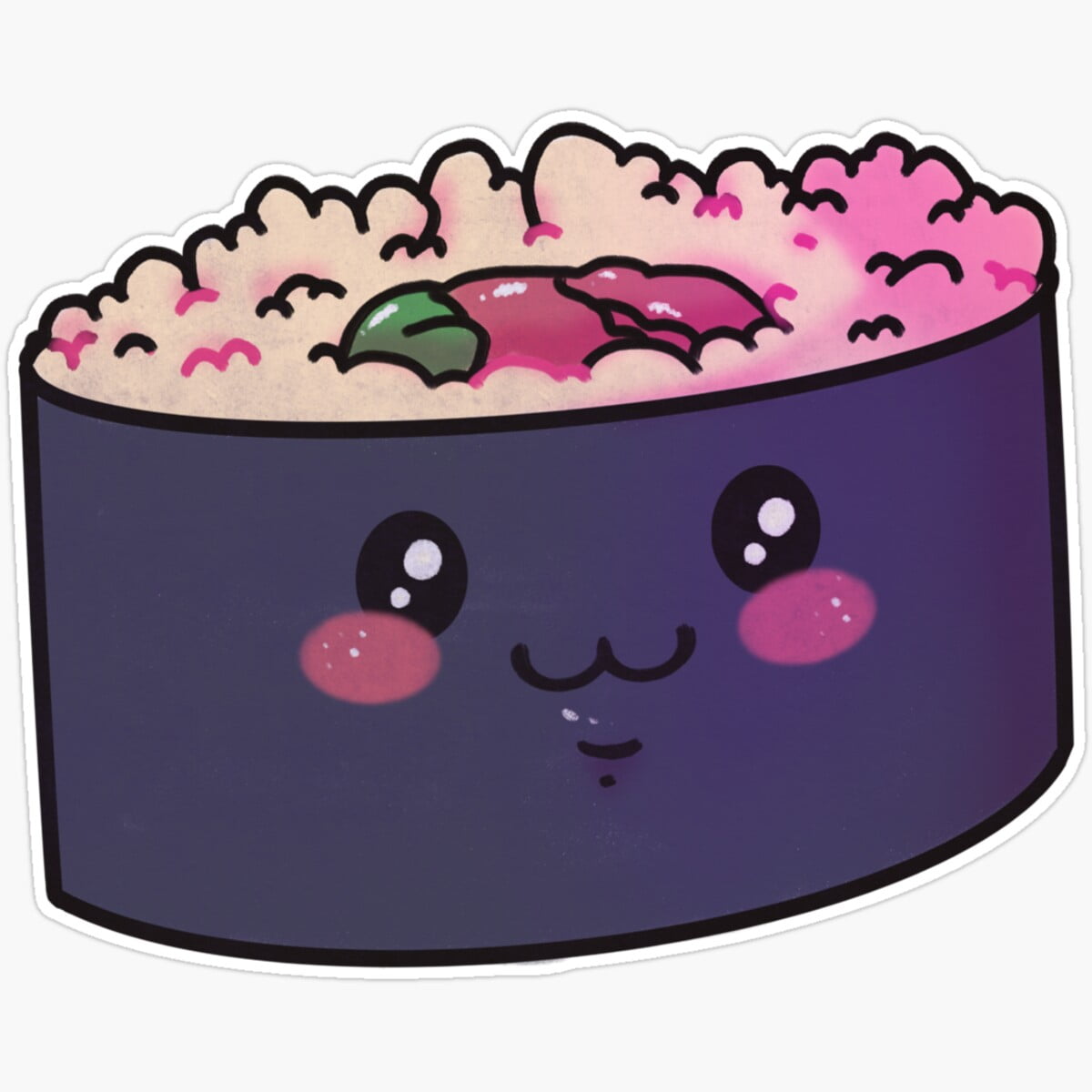 DOPASTICKER Kawaii Sushi Roll Cute Food Illustration Japan Culture ...