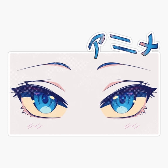 DOPASTICKER Kawaii Vintage Japanese Girl Eyes Design Sticker, Phone ...