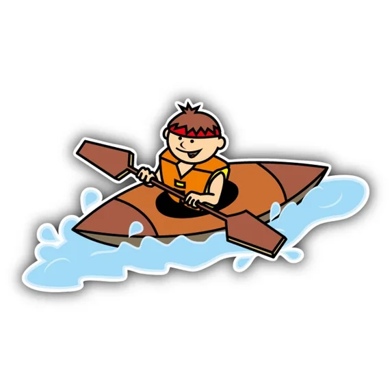 DOPASTICKER Kayak Boy Car Sticker Phone Decal Water Bottle Stickers ...