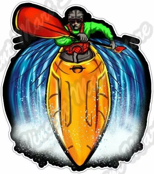 DOPASTICKER Kayaking Rapids Kayak Extreme Sport Car Window Sticker ...