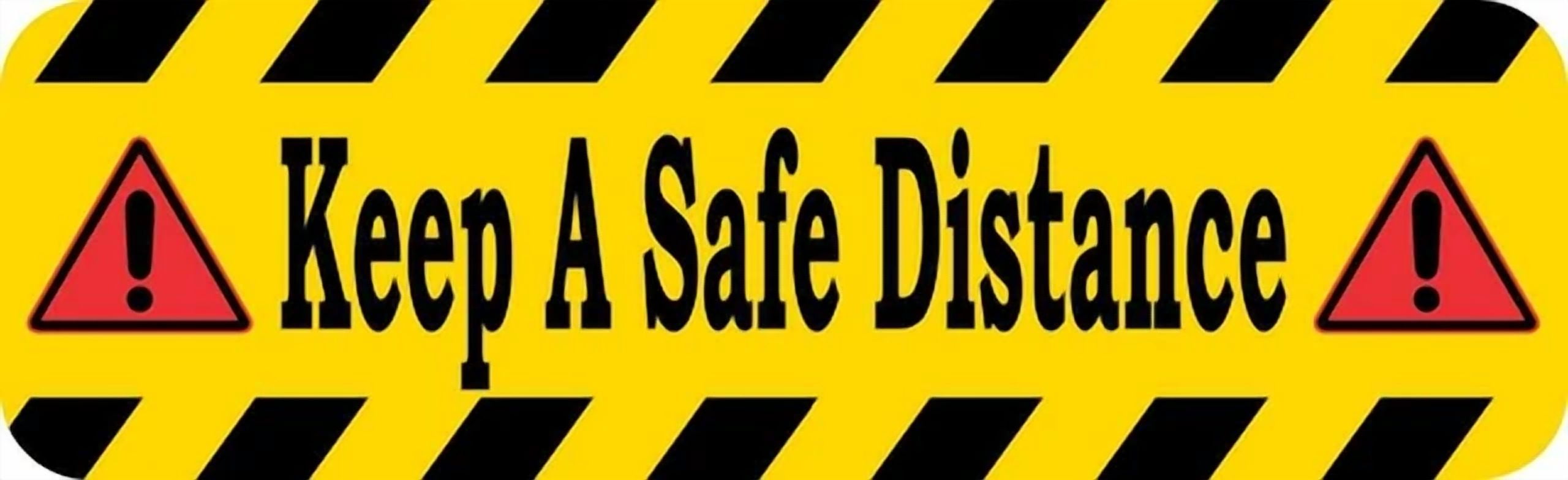 DOPASTICKER Keep A Safe Distance Sticker Business Caution Stickers Wall ...