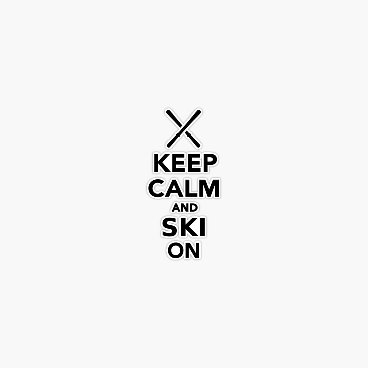 DOPASTICKER Keep Calm And Ski On Sticker, Phone Sticker Water Bottle ...