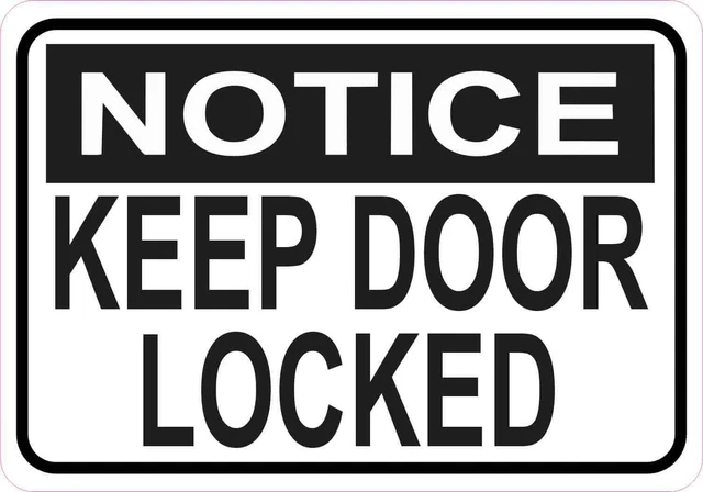 DOPASTICKER Keep Door Locked Sticker Phone Sticker, Latop Sticker ...