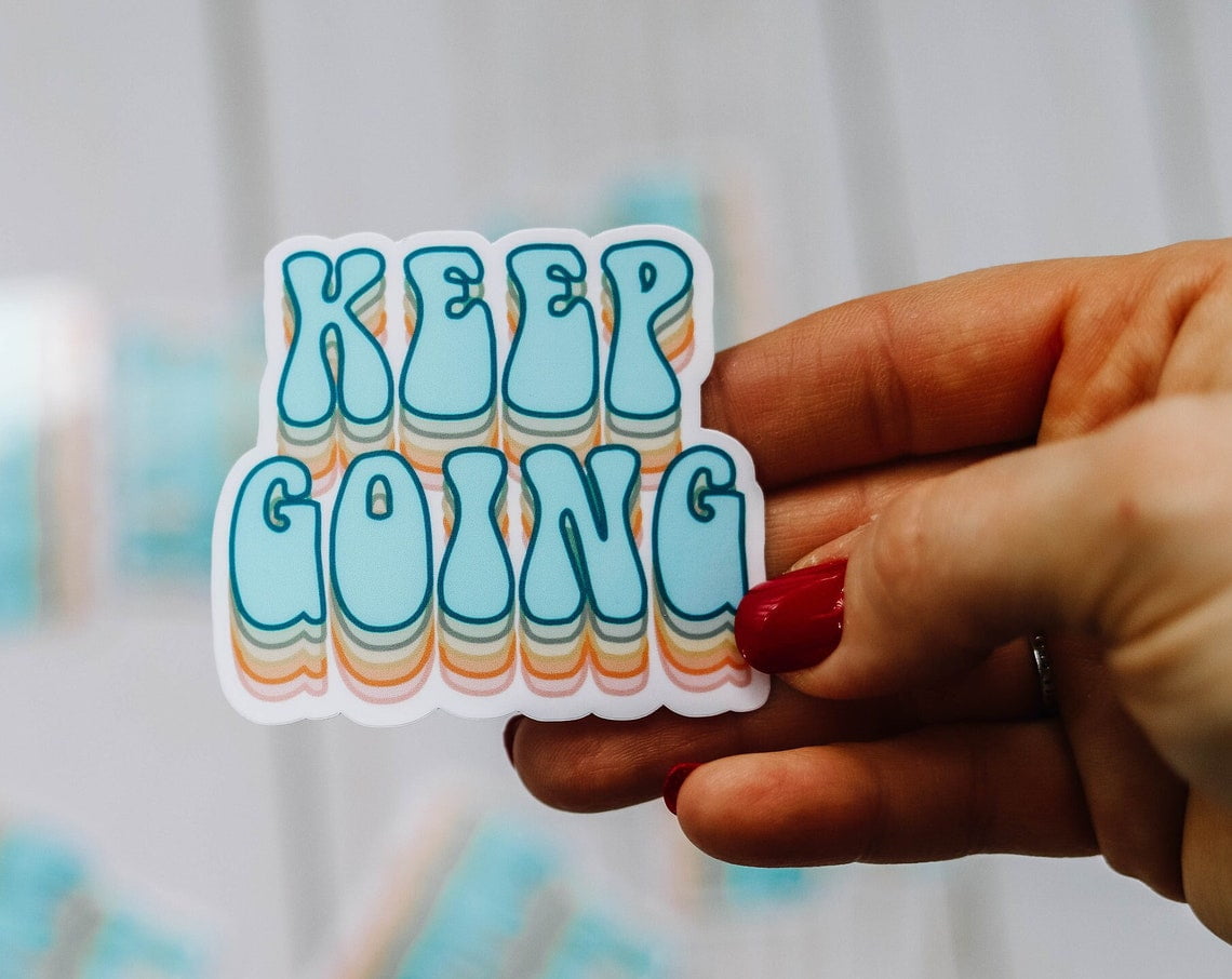 DOPASTICKER Keep Going Retro Sticker Phone Sticker, Latop Sticker ...