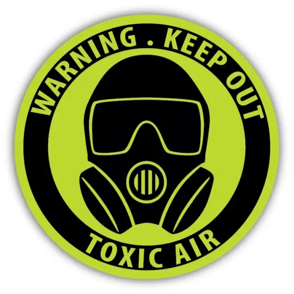 DOPASTICKER Keep Out Toxic Air Warning Sticker Decal Phone Decal Water ...