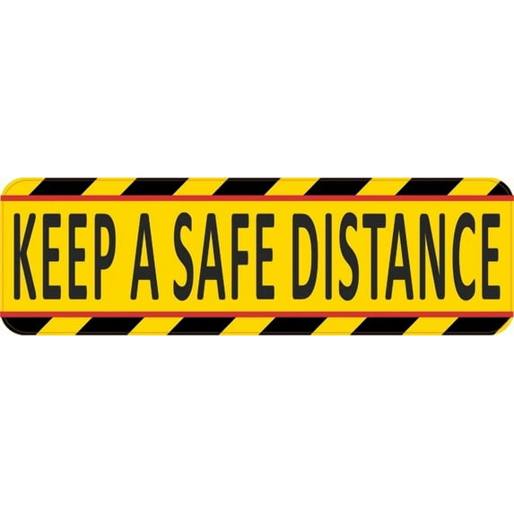 DOPASTICKER Keep Safe Distance Sticker Yellow Warning Sticker Phone ...