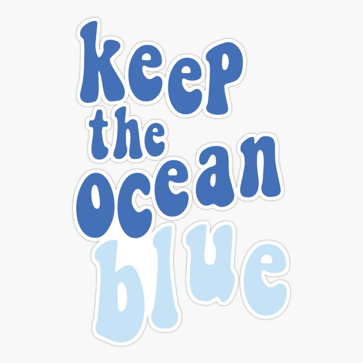 DOPASTICKER Keep The Ocean Blue Sticker, Phone Sticker Water Bottle ...