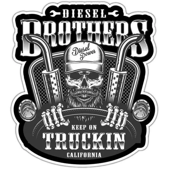 DOPASTICKER Keep On Trucking Truck Driver Skull Car Window Sticker ...