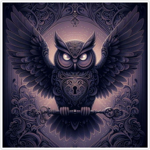 DOPASTICKER Keeper Of Secrets Owl Hidden Key Dark Academia Art Sticker ...