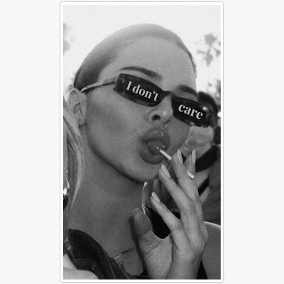 DOPASTICKER Kendall Jenner Mood I Dont Care Sticker Decorative Laptop ...