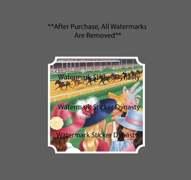 DOPASTICKER Kentucky Derby Sticker Jockey Women Hats Horse Race Sticker ...