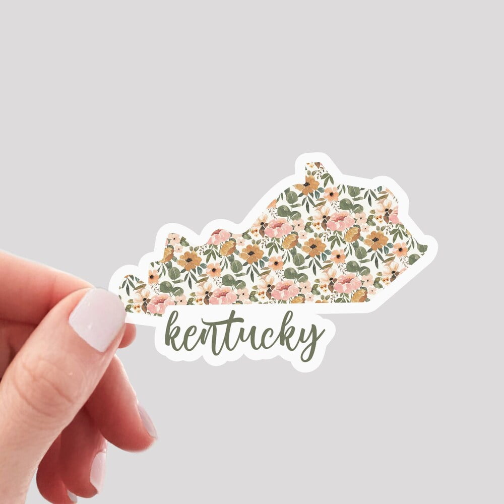 DOPASTICKER Kentucky Sticker, Ky Sticker, Floral Kentucky Sticker ...