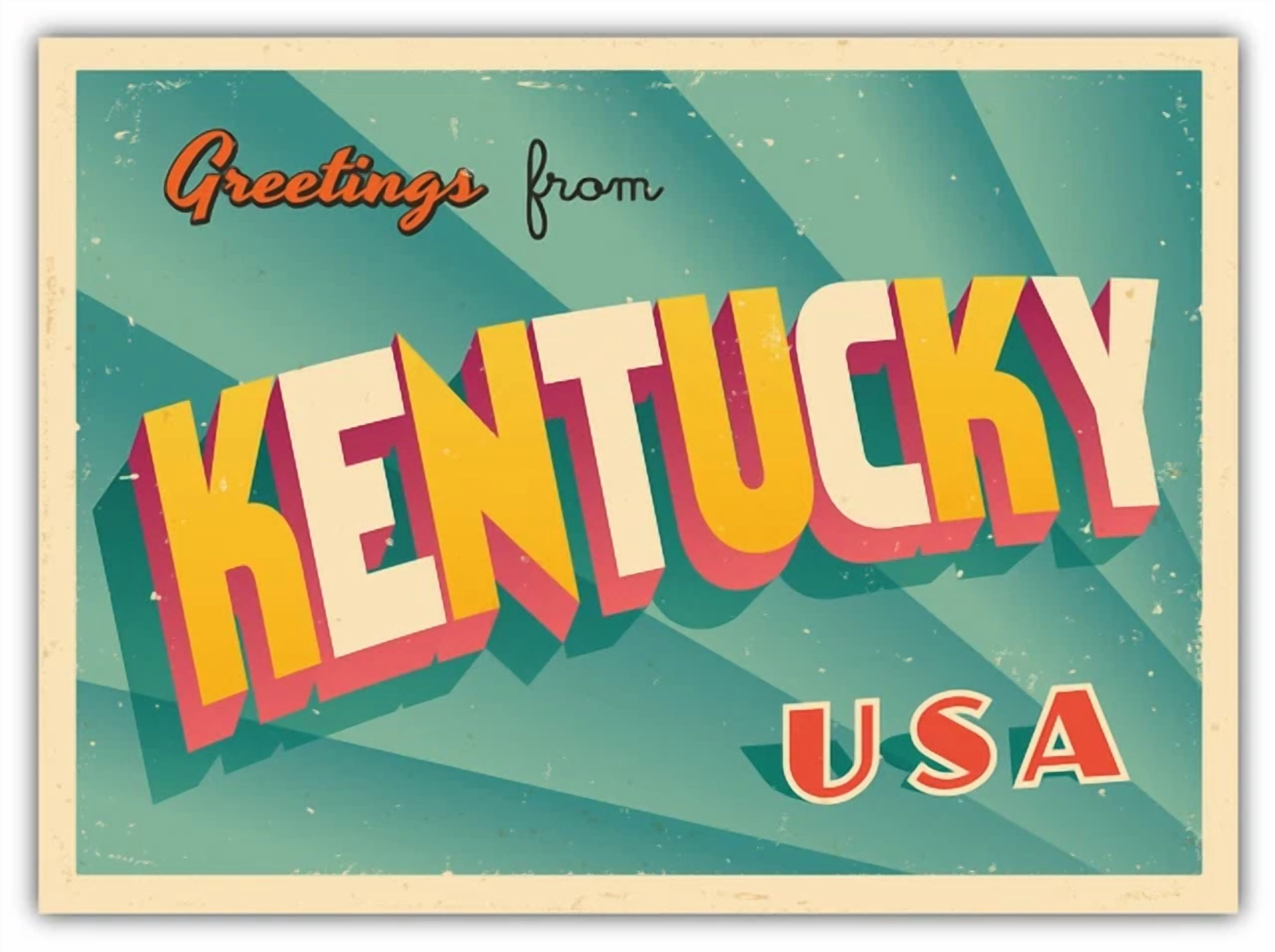 DOPASTICKER Kentucky Usa State Greetings Retro Emblem Car Sticker Phone ...