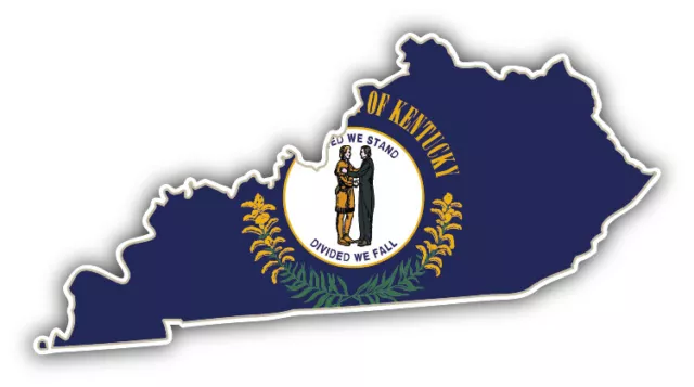 DOPASTICKER Kentucky Usa State Map Flag Car Sticker Phone Decal Water ...