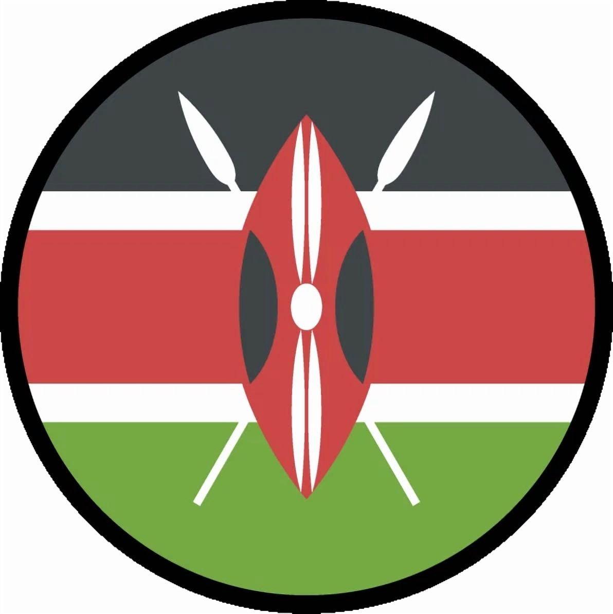 DOPASTICKER Kenya Flag Circle Sticker Decal Phone Decal Water Bottle ...