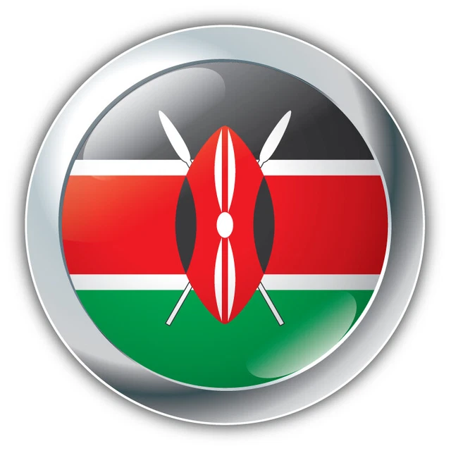 DOPASTICKER Kenya Flag Silver Label Car Sticker Phone Decal Water ...