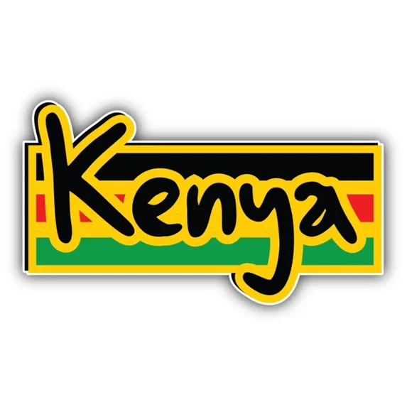 DOPASTICKER Kenya Flag Slogan Sticker Decal Phone Decal Water Bottle ...