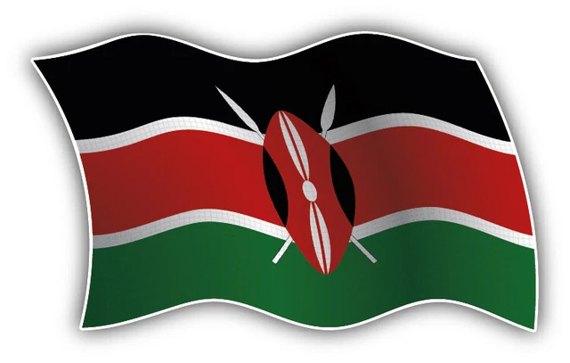 DOPASTICKER Kenya Wavy Flag Car Sticker Phone Decal Water Bottle ...