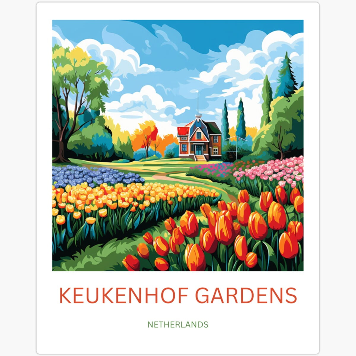 DOPASTICKER Keukenhof Gardens, Netherlands Sticker Decorative Laptop ...