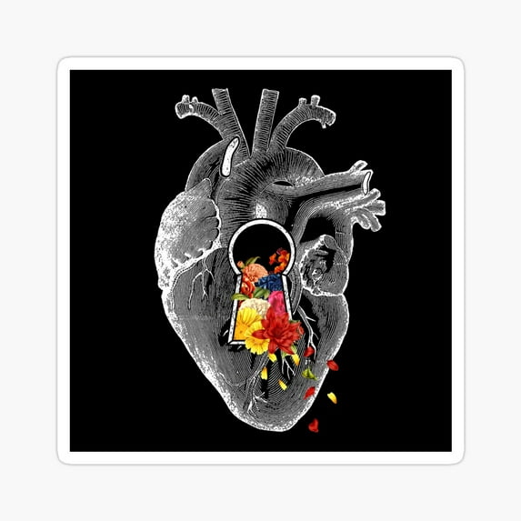 DOPASTICKER Keyho.Le Flower Heart Vintage Collage - Hot Trending ...