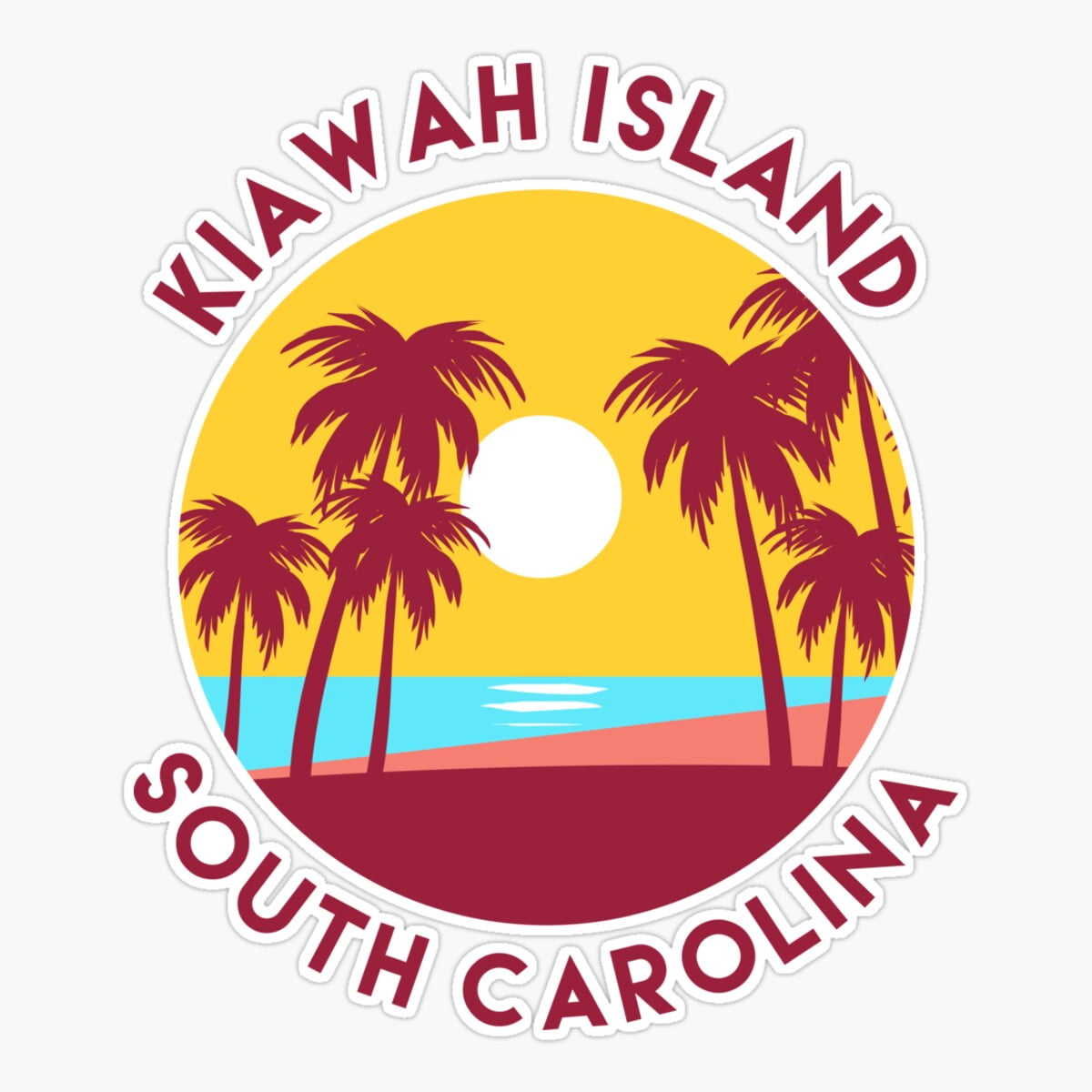 DOPASTICKER Kiawah Island, South Carolina Sticker, Phone Sticker Car ...