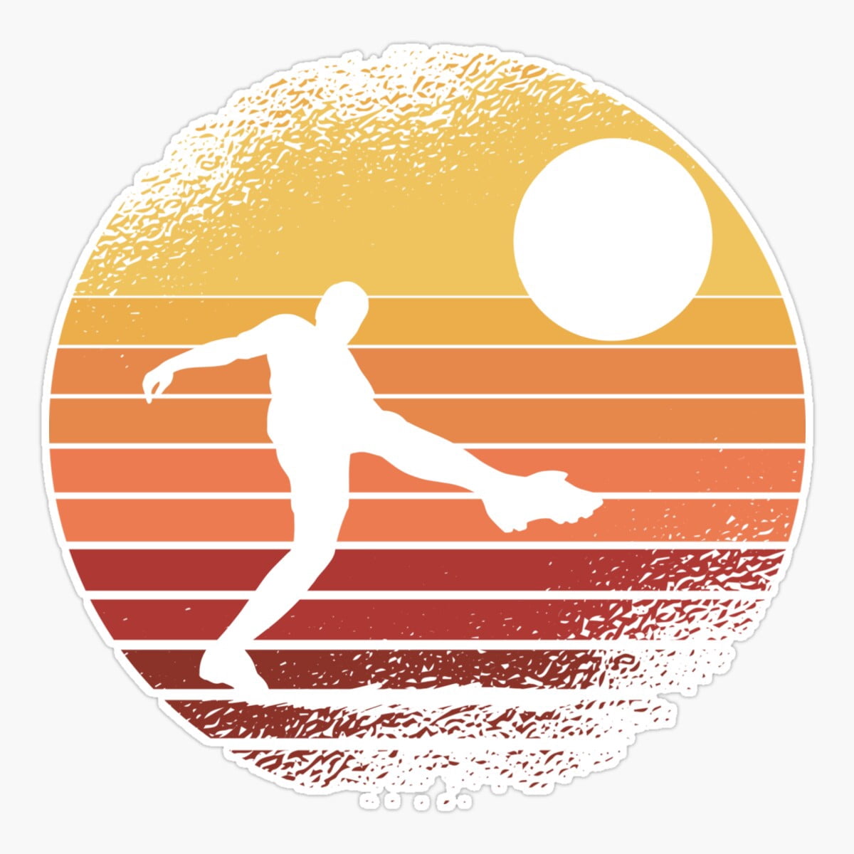DOPASTICKER Kickball Lover Vintage Sunset Art Sticker, Phone Sticker ...