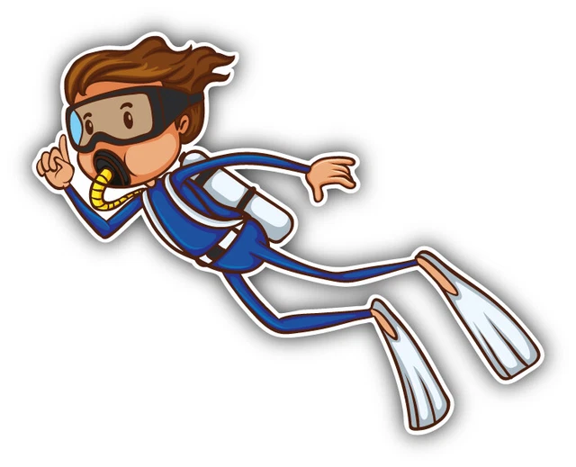 DOPASTICKER Kid Diver Car Sticker Phone Decal Water Bottle Stickers ...