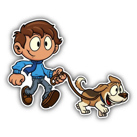 DOPASTICKER Kid Dog Cartoon Car Sticker Phone Water Bottle Stickers ...