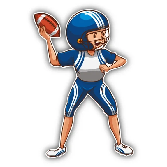 DOPASTICKER Kid Rugby Football Player Car Sticker Phone Decal Water ...