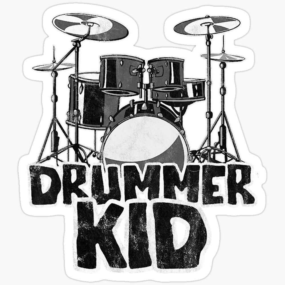 DOPASTICKER Kids Little Drummer - Awesome Drum Kit For Young Musicians ...