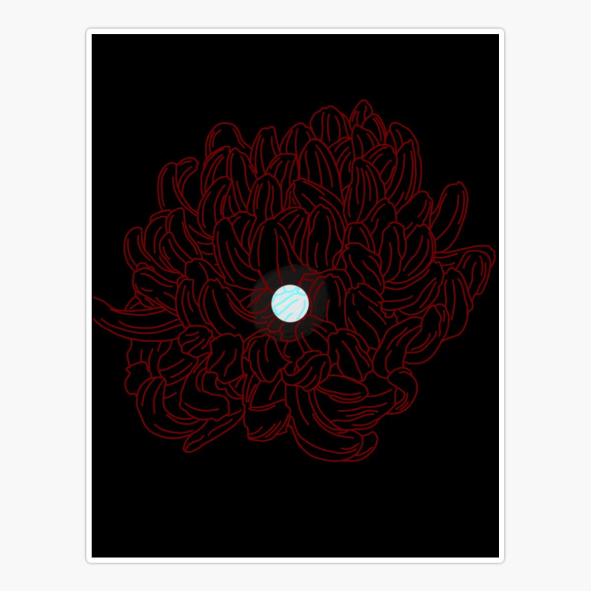 DOPASTICKER Kiku Japanese Chrysanthemum Sticker, Phone Sticker Car ...