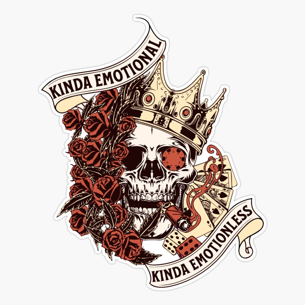 DOPASTICKER Kinda Emotional Kinda Emotionless Sticker, Phone Sticker ...