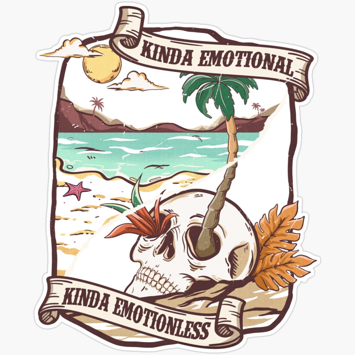DOPASTICKER Kinda Emotional Kinda Emotionless Sticker, Phone Stickers ...