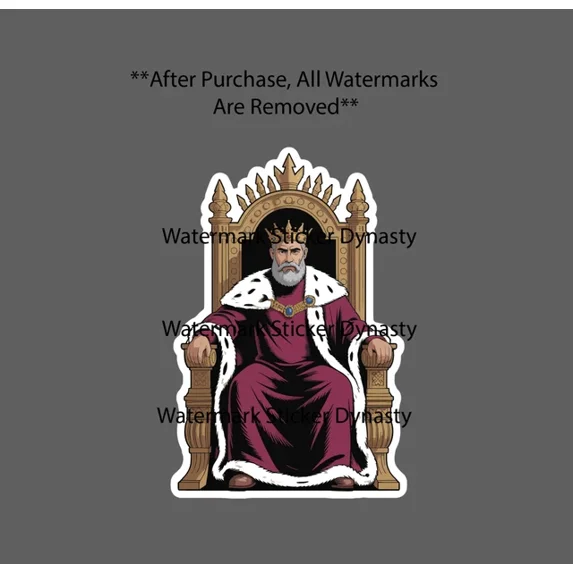 DOPASTICKER King Sticker Throne Royal Royalty History Crown Sticker ...