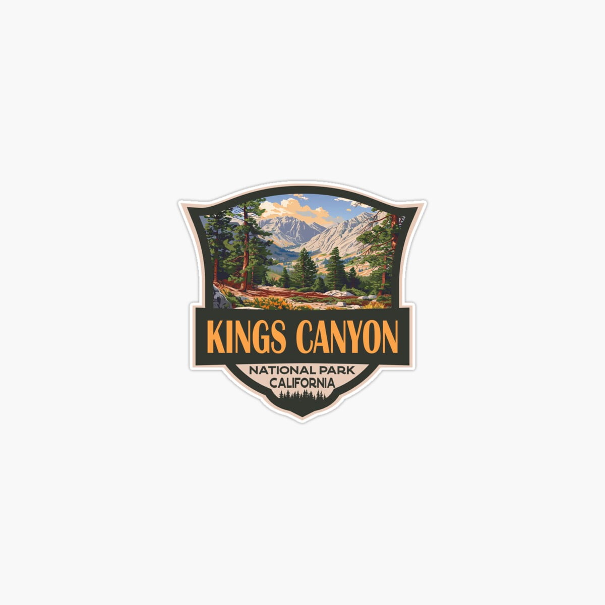 DOPASTICKER Kings Canyon National Park Illustration Retro Badge Sticker ...