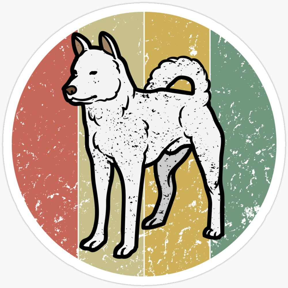 DOPASTICKER Kishu Ken Dog Breed Rescue Puppies, Retro Design Gift ...
