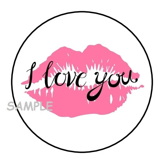 DOPASTICKER Kissing Lips I Love You Envelope Seals Labels Stickers ...