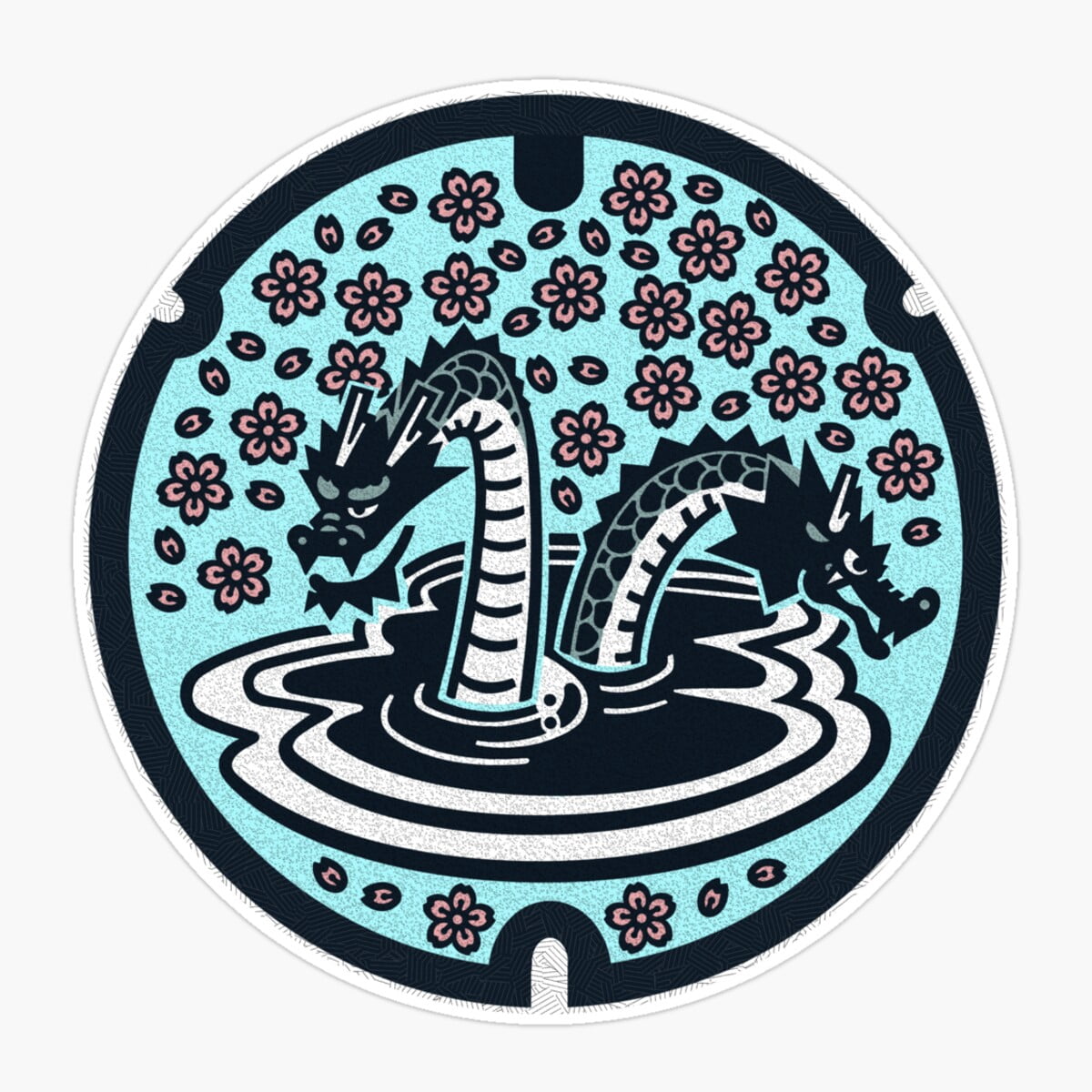 DOPASTICKER Kisuki Town Manhole Cover Art Sticker, Phone Sticker Car ...