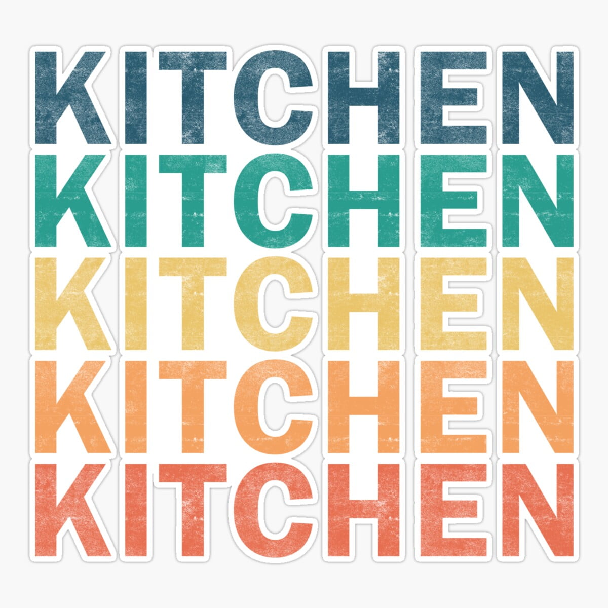DOPASTICKER Kitchen Name Sticker, Kitchen Vintage Retro Kitchen Name ...