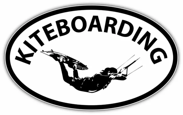 DOPASTICKER Kiteboarding Kitesurfing Sport Oval Car Window Sticker ...