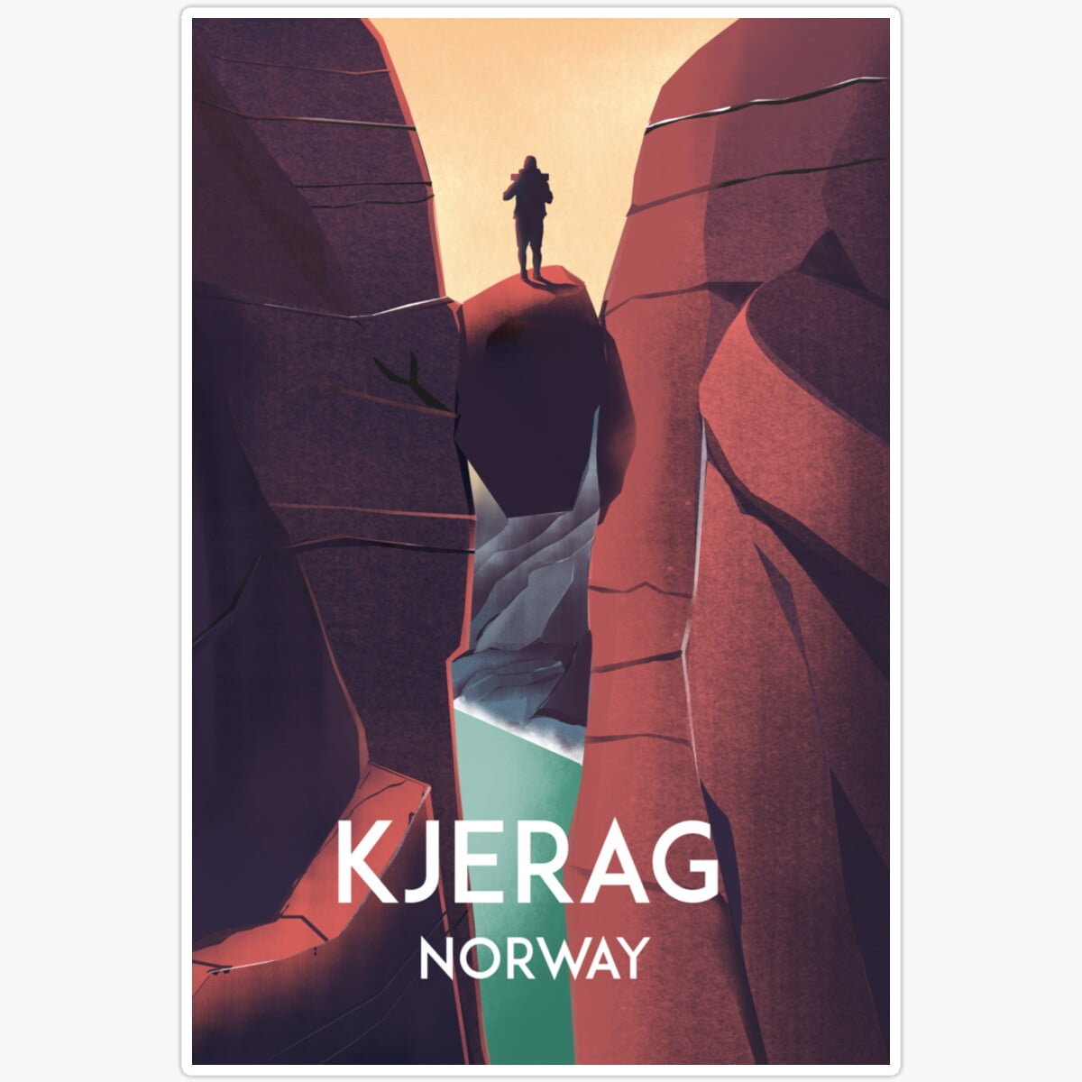 DOPASTICKER Kjerag Mountain Norway Poster Sticker Decorative Laptop ...