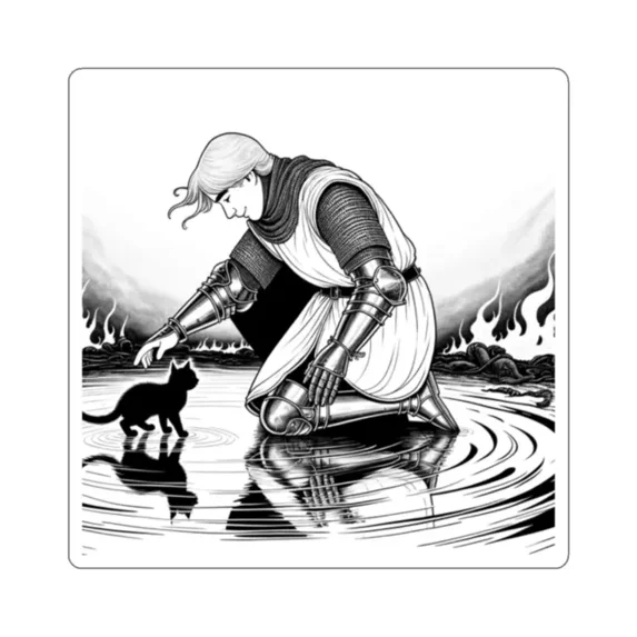 DOPASTICKER Knight Armor Cat Reflective Glow- Design Preview Only ...