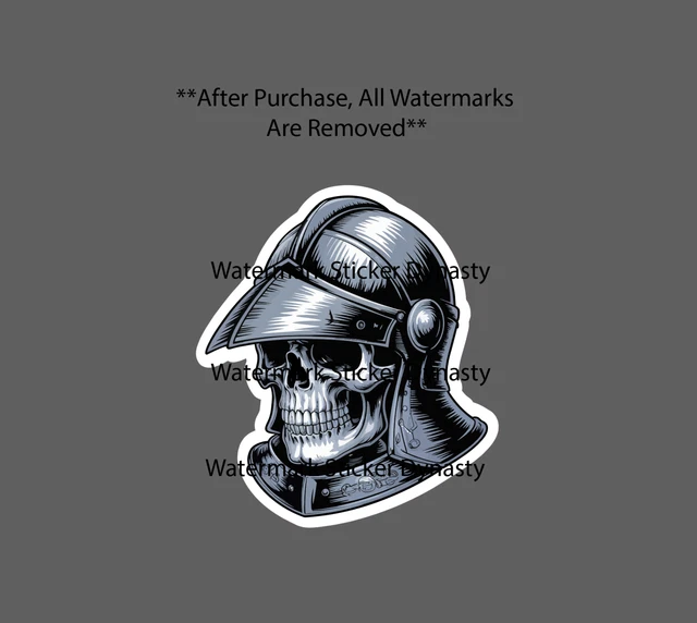 DOPASTICKER Knight Skull Sticker Skeleton Bones Warrior War Sticker ...